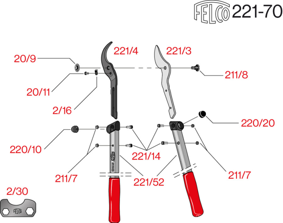 FELCO 221-70 Професионална ножица за клони | ПАО магазини